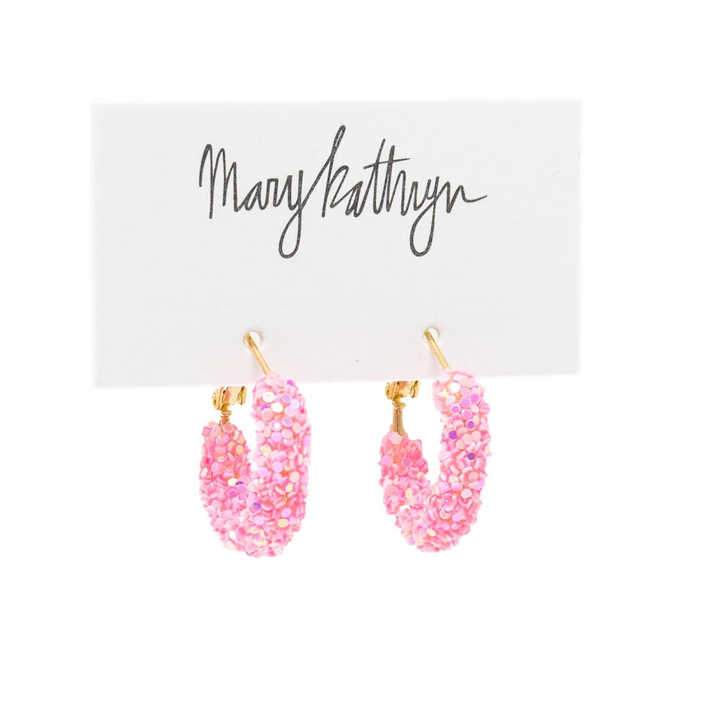 Mini Glitter Hoops - Pink – Locke & Key Boutique